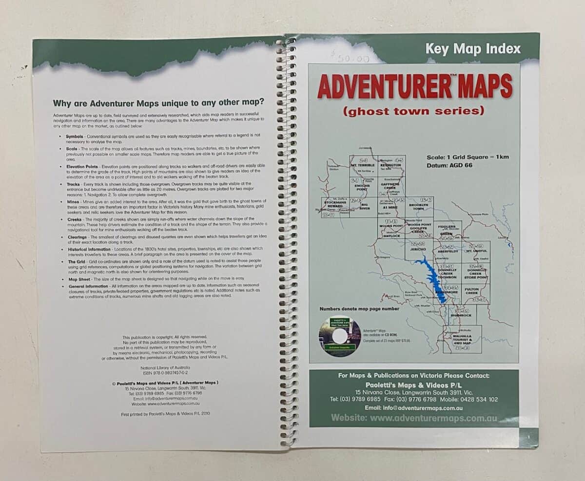 Adventurer Maps "The Ghost Town Series" Walhalla-Jamieson Gold Belt ...