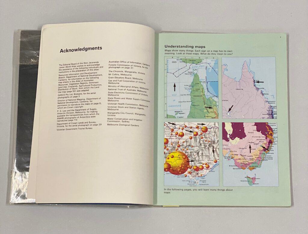 New Jacaranda Junior World Atlas 1982 Victoria | Fusspots at Inglewood