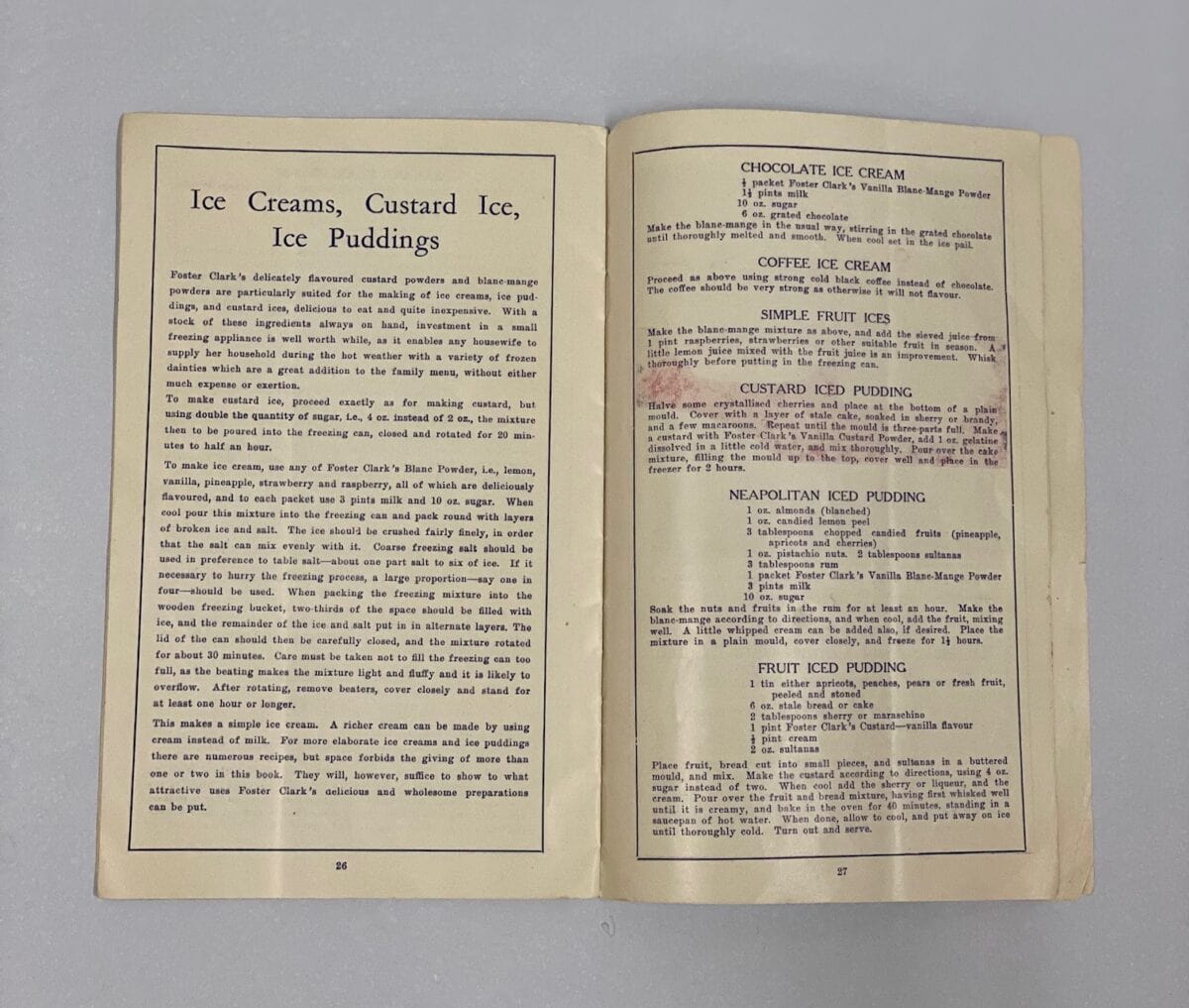 Foster Clark's Cookery Book, 2nd edition 1930s? | Fusspots at Inglewood